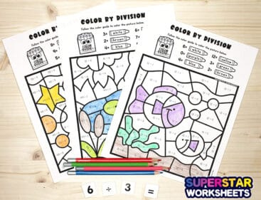 Division Color by Number - Superstar Worksheets