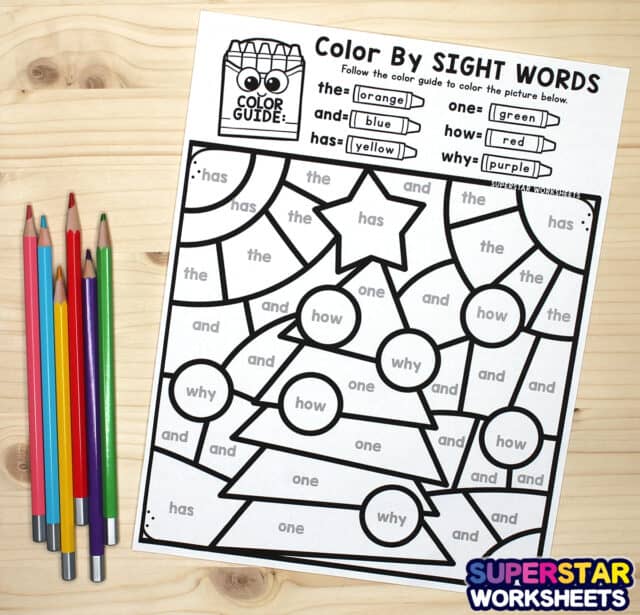 Christmas Color By Number - Superstar Worksheets