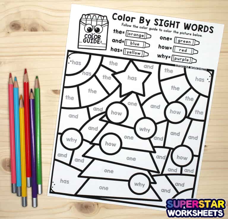 Christmas Color By Number - Superstar Worksheets