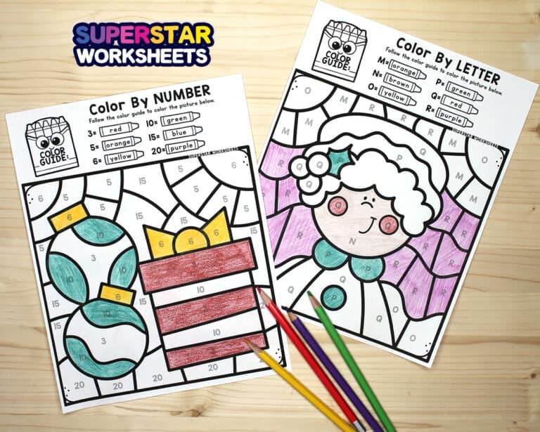 Christmas Color By Number - Superstar Worksheets