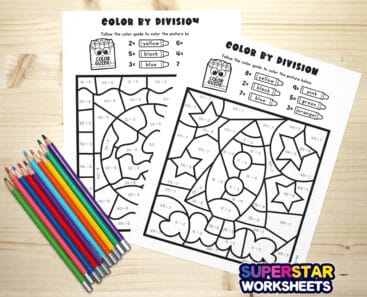Division Color by Number - Superstar Worksheets