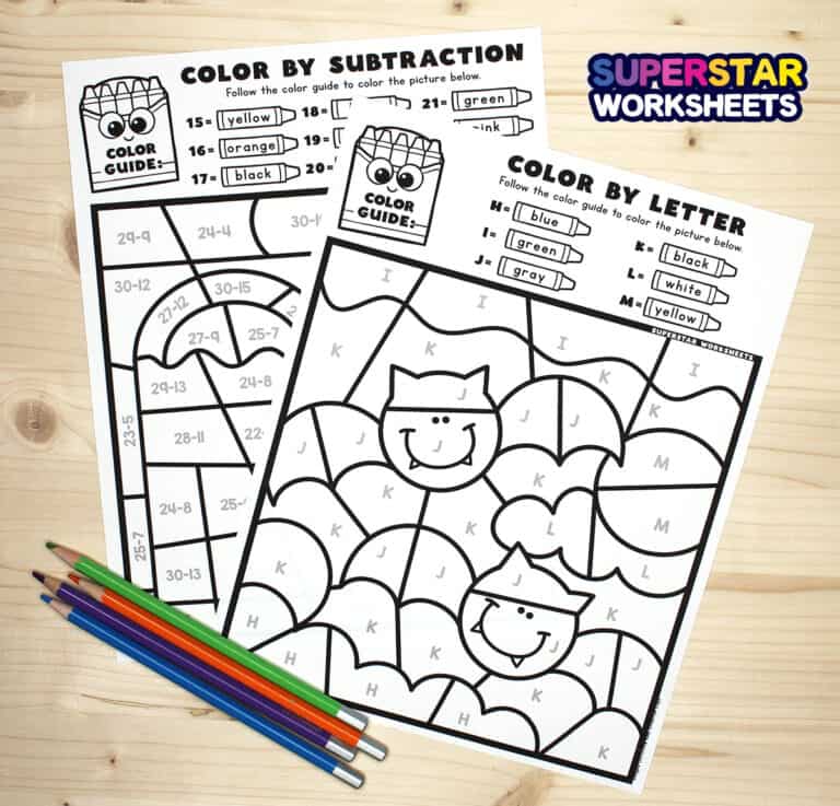 Halloween Color by Number - Superstar Worksheets