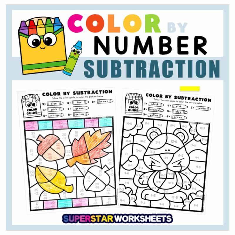 Color By Number - Superstar Worksheets