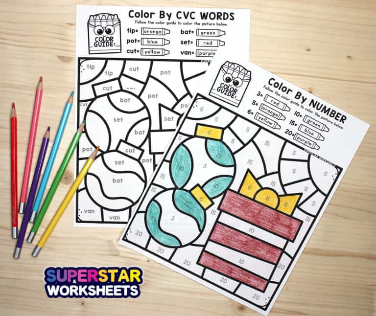 Christmas Color By Number - Superstar Worksheets
