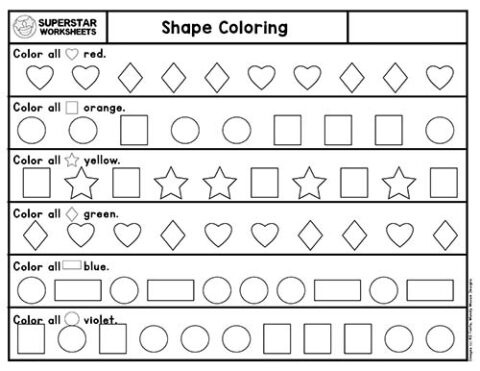 Coloring Worksheets for Preschool (Free Printables) - Superstar Worksheets