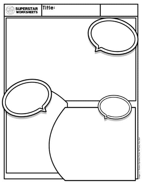 Comic Strip Template - Superstar Worksheets