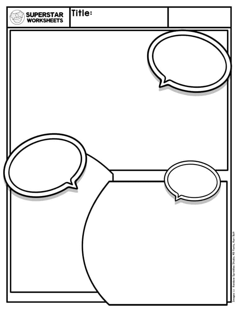 Comic Strip Template - Superstar Worksheets