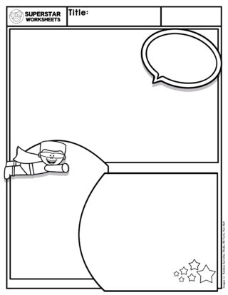 Comic Strip Template (Free Printables) - Superstar Worksheets