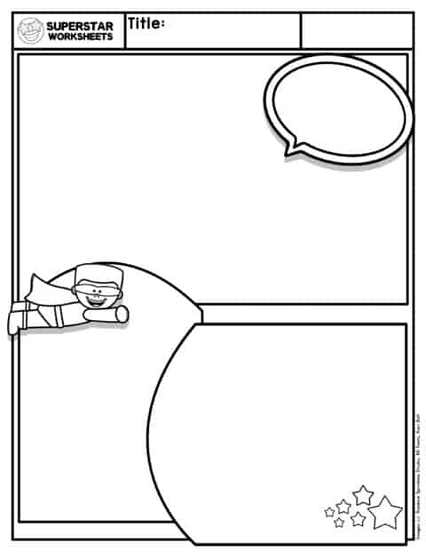 Comic Strip Template (Free Printables) - Superstar Worksheets
