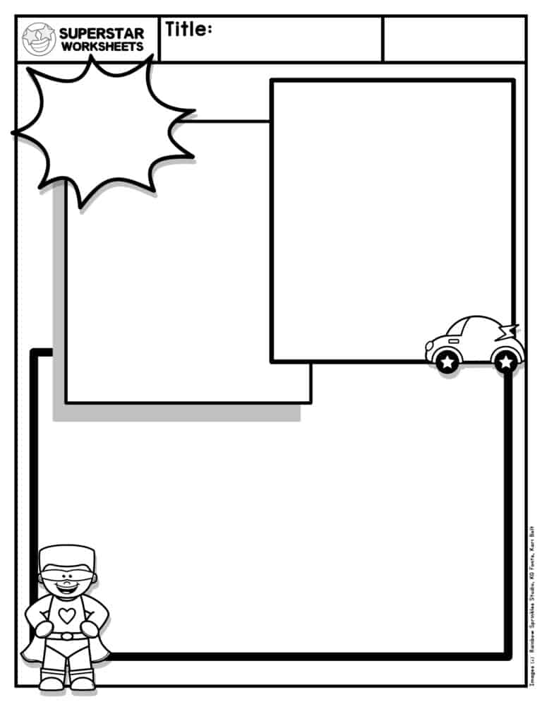 Comic Strip Template (Free Printables) - Superstar Worksheets