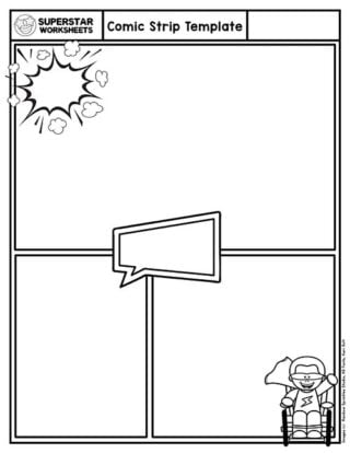 Comic Strip Template - Superstar Worksheets