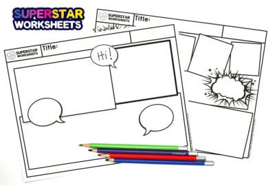 Comic Strip Template (Free Printables) - Superstar Worksheets