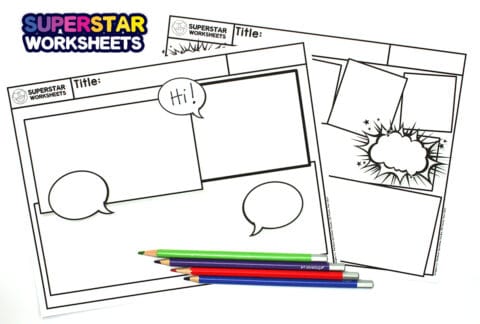 Comic Strip Template (Free Printables) - Superstar Worksheets