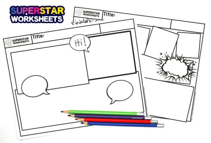 Comic Strip Template (Free Printables) - Superstar Worksheets