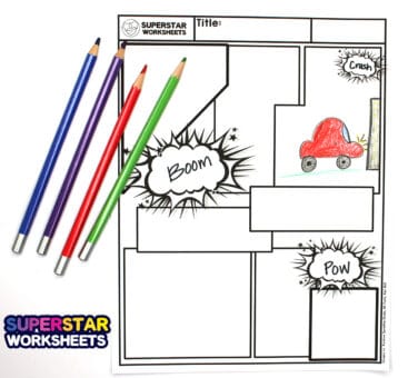 Comic Strip Template (Free Printables) - Superstar Worksheets