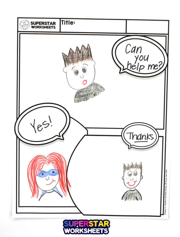 Comic Strip Template (Free Printables) - Superstar Worksheets