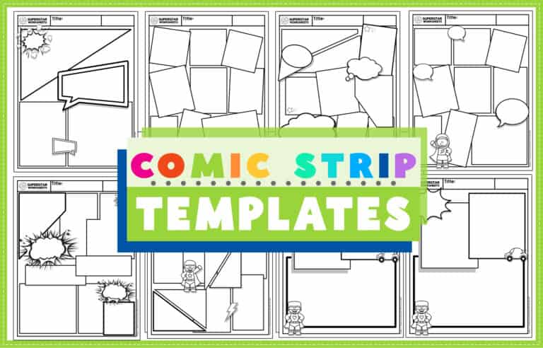 Comic Strip Template - Superstar Worksheets