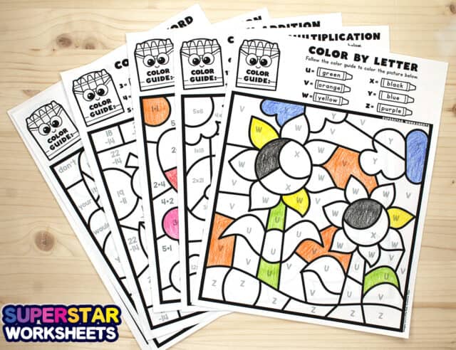 Fall Color By Number - Superstar Worksheets