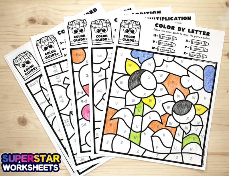 Fall Color By Number - Superstar Worksheets
