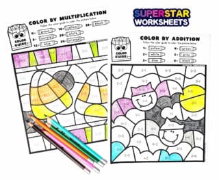 Halloween Color by Number - Superstar Worksheets