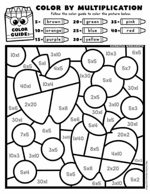 Fall Color By Number - Superstar Worksheets