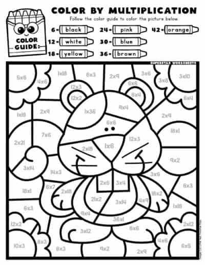 Fall Color By Number - Superstar Worksheets