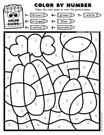 Fall Color By Number - Superstar Worksheets