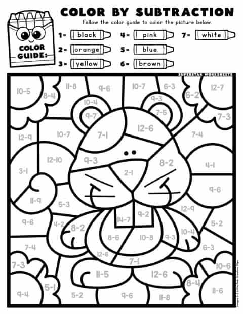 Fall Color By Number - Superstar Worksheets