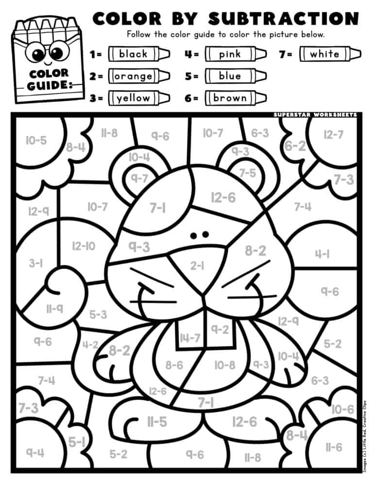 Fall Color By Number - Superstar Worksheets