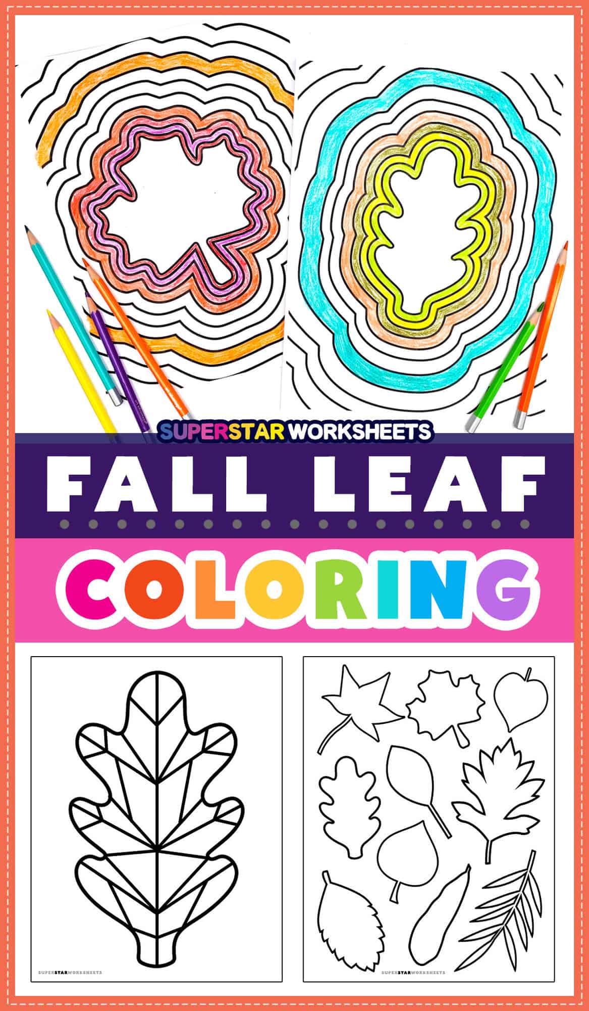 Fall Leaf Coloring Pages (Free Printables) - Superstar Worksheets