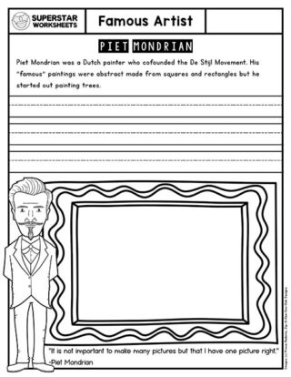 Famous Artist Worksheets - Superstar Worksheets