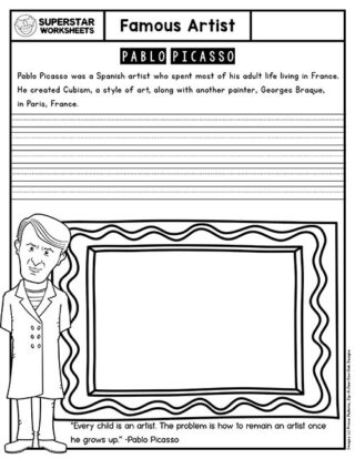 Famous Artist Worksheets - Superstar Worksheets