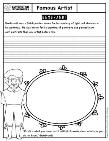 Famous Artist Worksheets - Superstar Worksheets