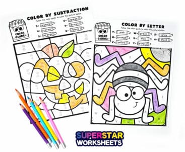 Halloween Color by Number - Superstar Worksheets