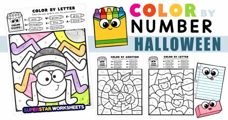 Halloween Color by Number - Superstar Worksheets