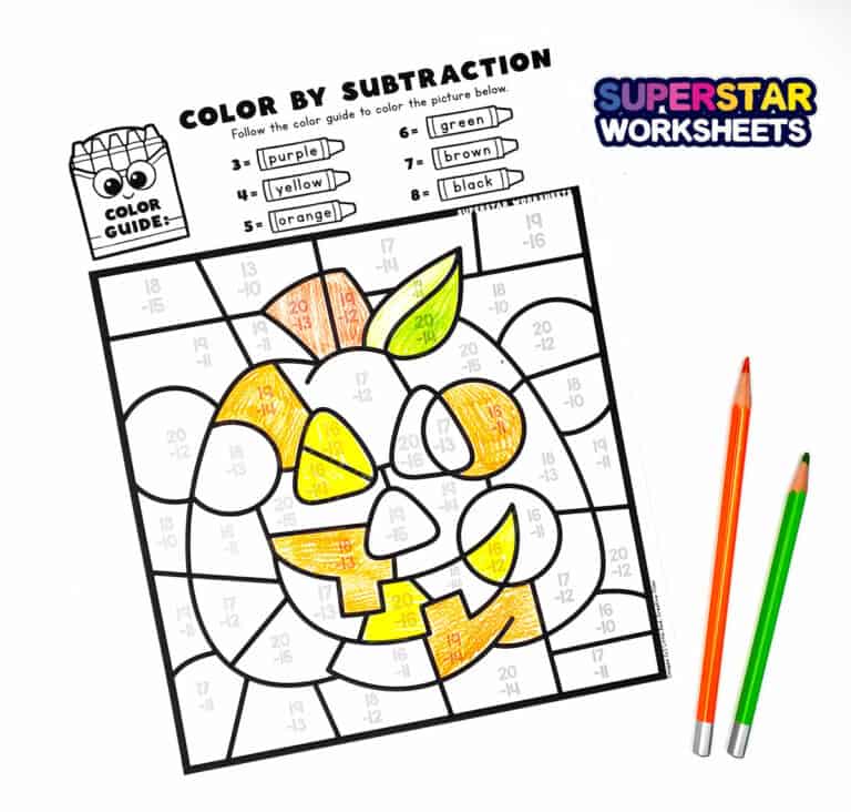 Halloween Color by Number - Superstar Worksheets
