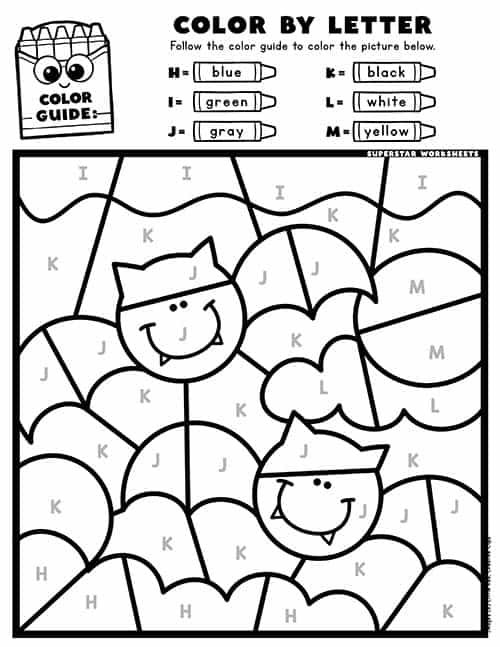 Halloween Color By Number Kindergarten