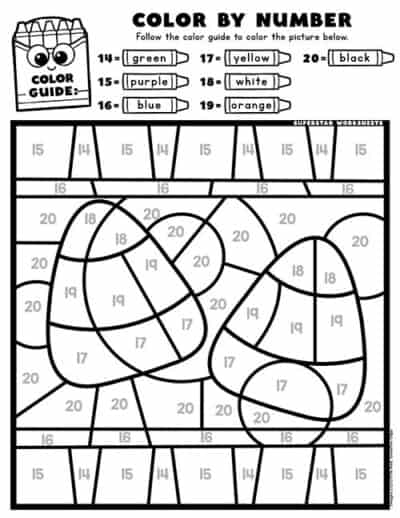 Halloween Color by Number - Superstar Worksheets