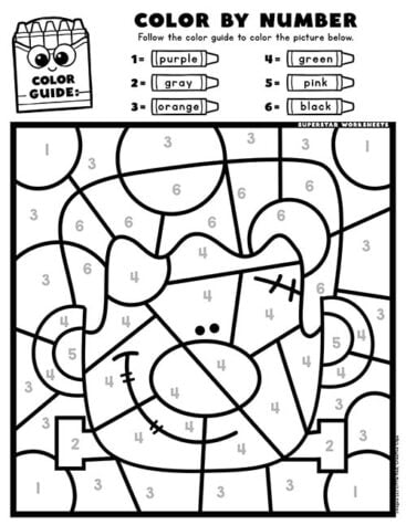 Halloween Color by Number - Superstar Worksheets