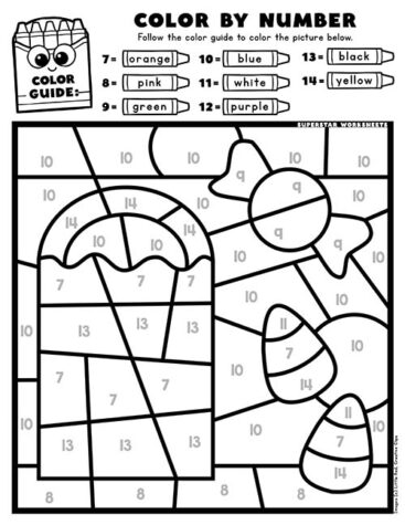 Halloween Color by Number - Superstar Worksheets