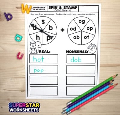 Kindergarten Phonics Worksheets - Superstar Worksheets