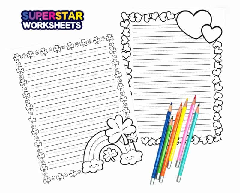 Kindergarten Writing Paper - Superstar Worksheets