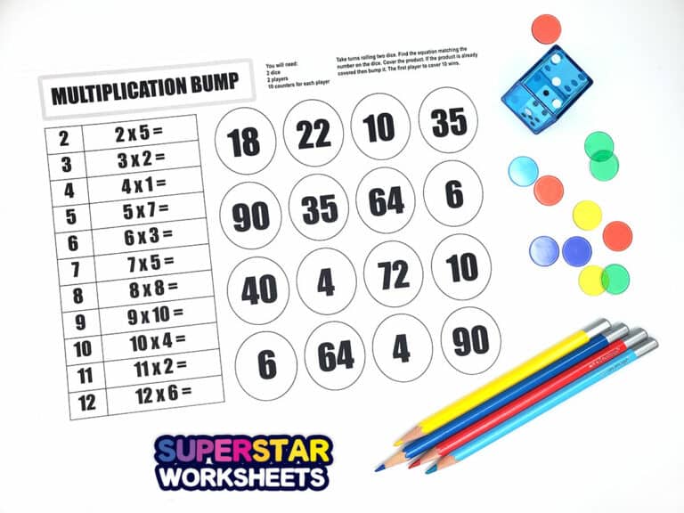 Multiplication Chart - Superstar Worksheets