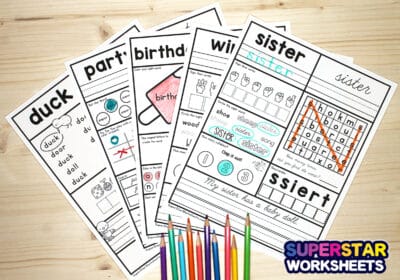 Dolch Noun Sight Word Worksheets - Superstar Worksheets