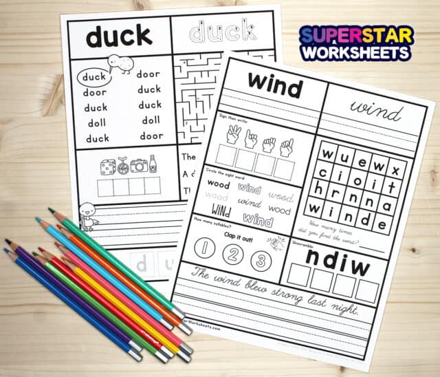 Dolch Noun Sight Word Worksheets - Superstar Worksheets