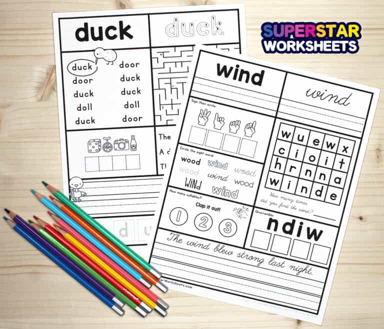 Dolch Noun Sight Word Worksheets - Superstar Worksheets