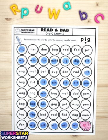 Kindergarten Phonics Worksheets - Superstar Worksheets