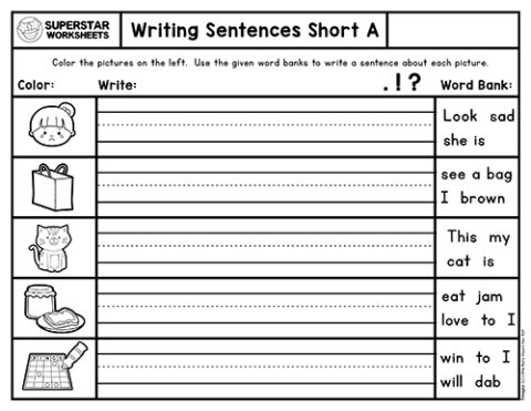 Kindergarten Phonics Worksheets - Superstar Worksheets