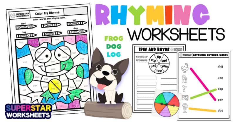 Rhyming Worksheets for Kindergarten - Superstar Worksheets