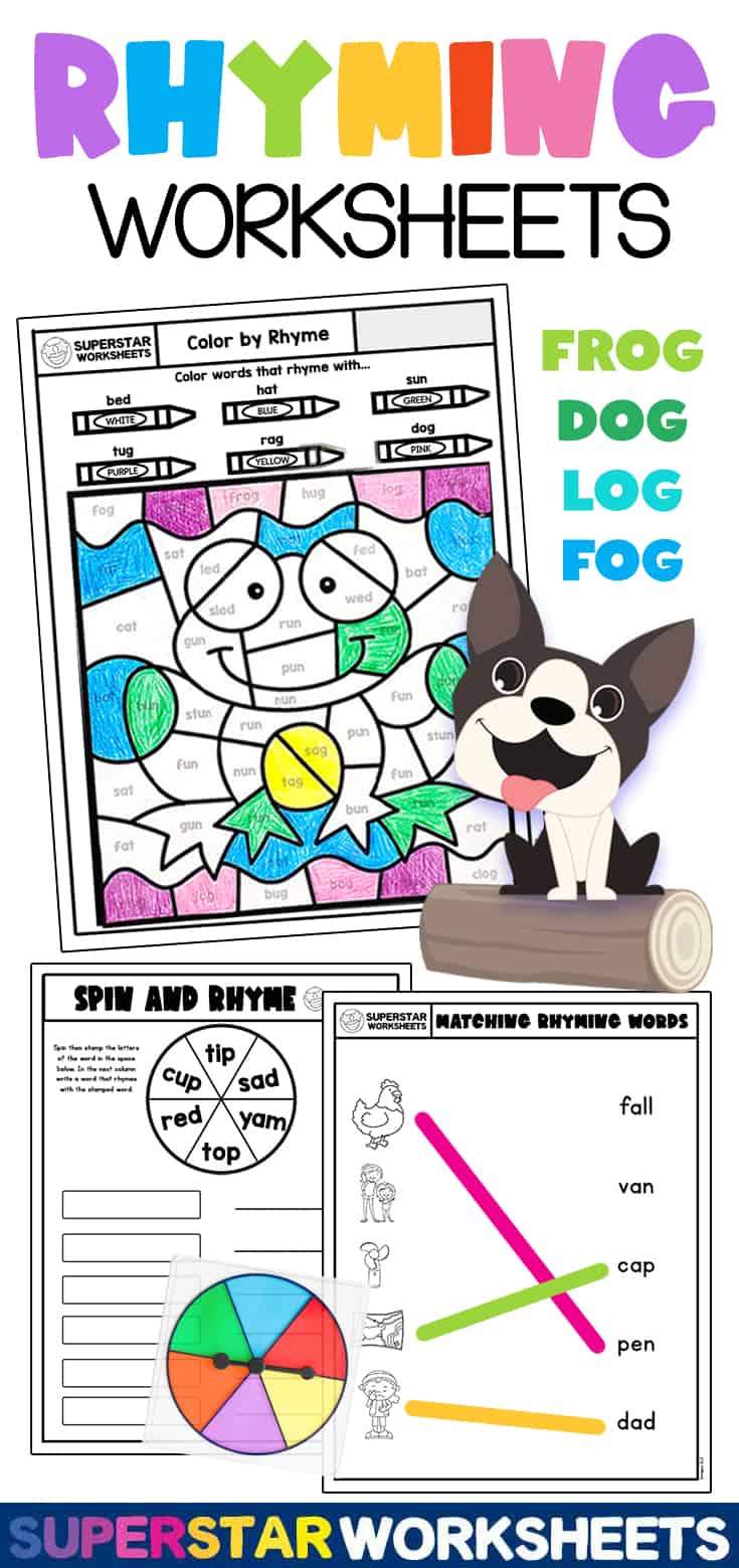 Rhyming Worksheets for Kindergarten - Superstar Worksheets